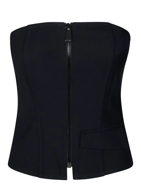 Pinko Diagonal Knit Top With Mixed Textures - Blu