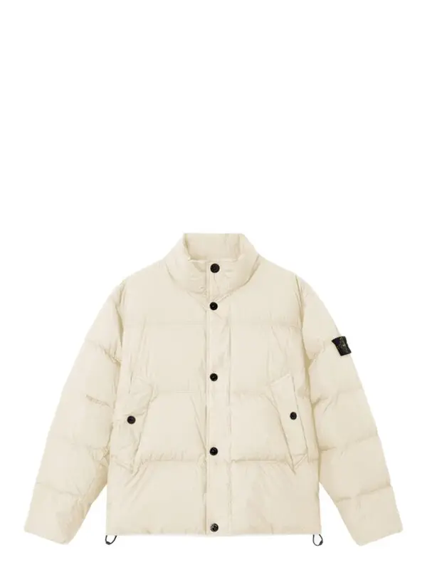 Stone Island Padded Utility Jacket With Stand Collar - Bianco