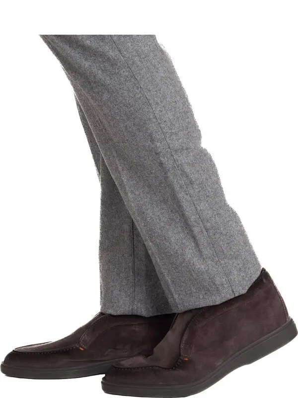 Santoni Suede Desert Boot With Fur - Grey