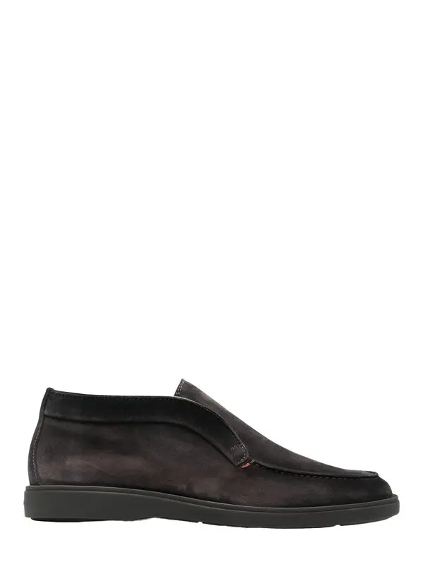 Santoni Suede Desert Boot With Fur - Grey