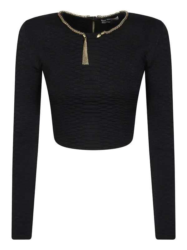 Elisabetta Franchi Knit Polo Sweater - Nero