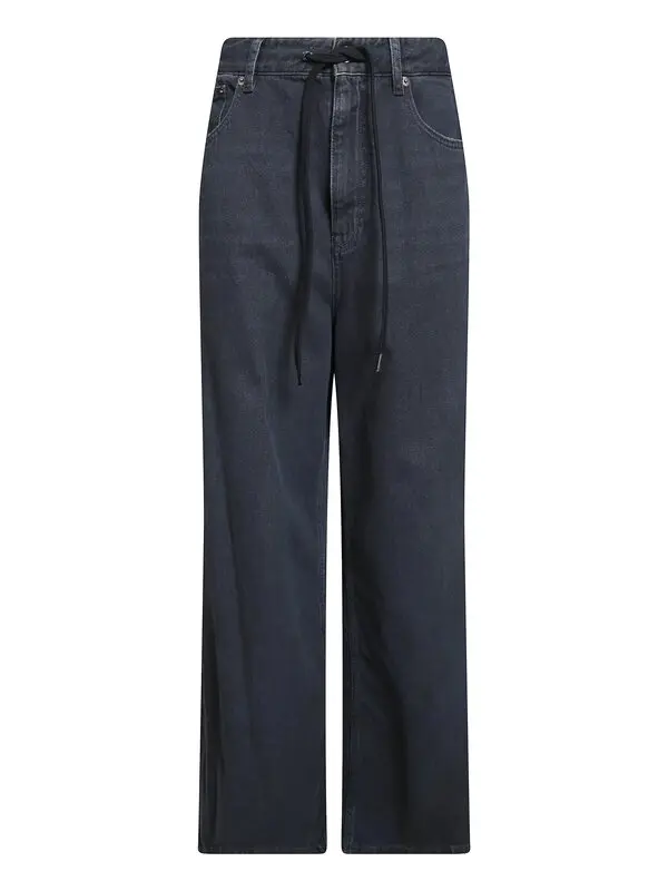 MAISON MARGIELA Inspired Utility Pants With Five Pockets And Drawstring Waist - Nero