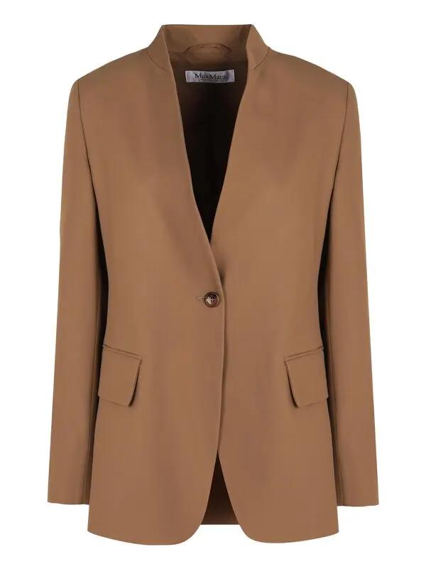 Max Mara Signale Single-breasted Cotton Jacket - Brown