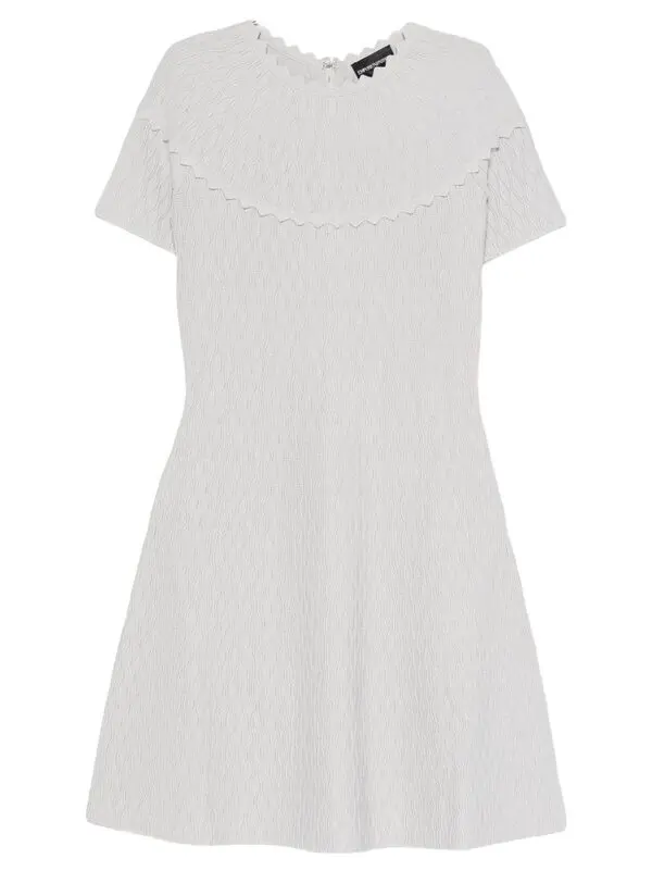 Emporio Armani Short Sleeve Textured Dress - Purple