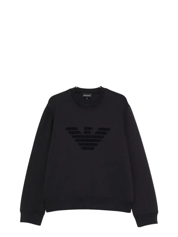 Emporio Armani Logo Cotton Sweatshirt - Black