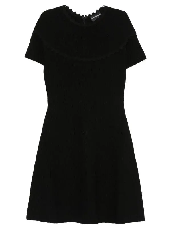 Emporio Armani Textured Mini Dress - Black