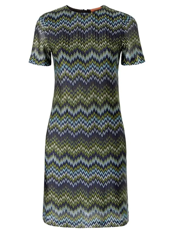 Missoni Short-sleeve Viscose Mini Dress - Multicoloured