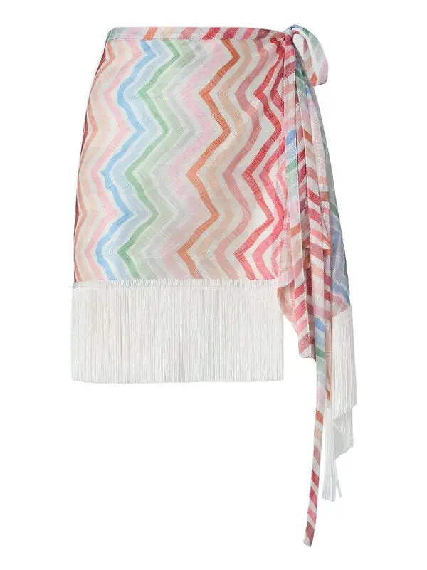 Missoni Zig Zag Print Wrap Mini Skirt - Pink
