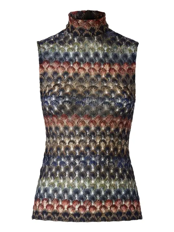 Missoni Sleeveless Viscose Lamé Top - Multicoloured
