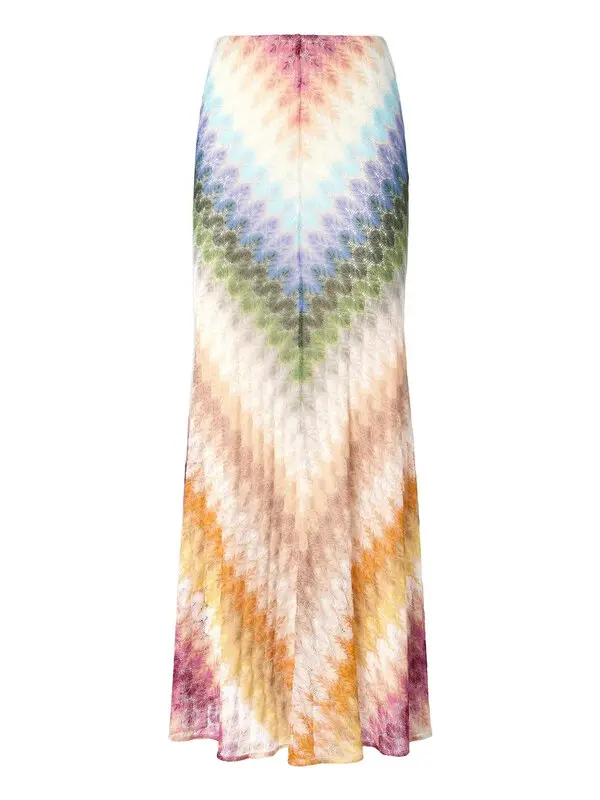 Missoni Long Viscose Skirt With Lace Motif - Multicoloured