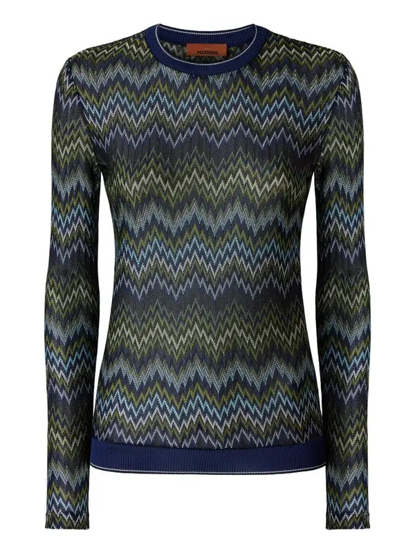 Missoni Long-sleeve Viscose Sweater With Snake Motif - Multicoloured
