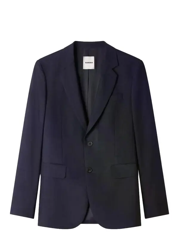 Sandro Virgin Wool Suit Jacket - Blue