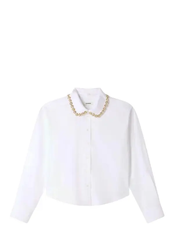 Sandro Embellished Collar Shirt - White