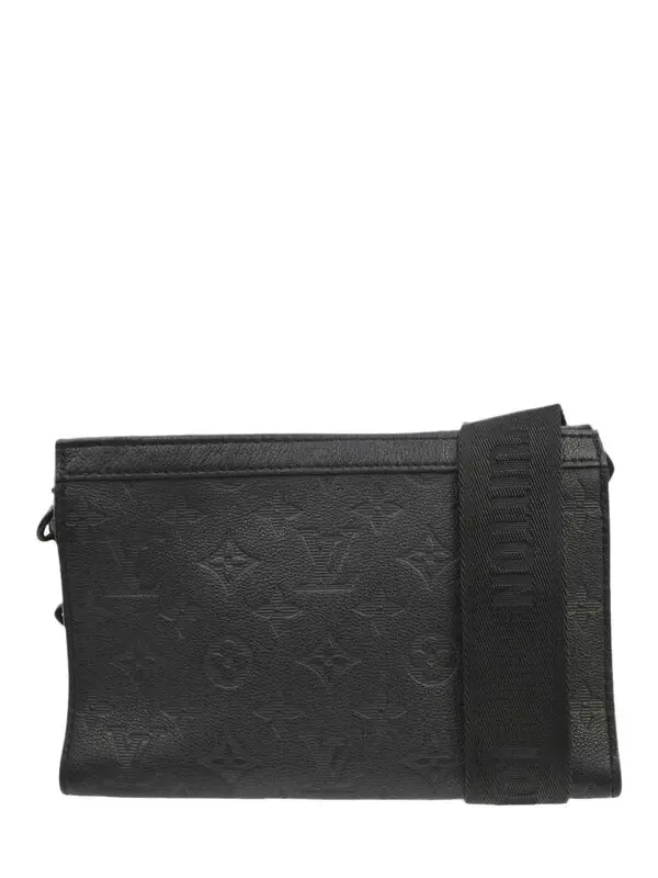 LOUIS VUITTON Monogram Shadow Gaston Shoulder Bag - Black
