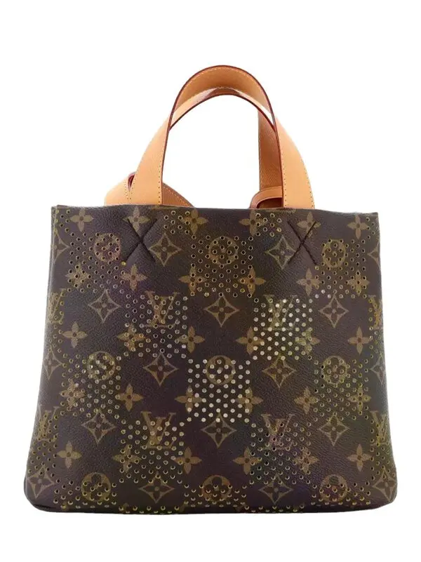 LOUIS VUITTON Limited Edition Monogram Perforated Grid Canvas Mini Tote Bag - Brown