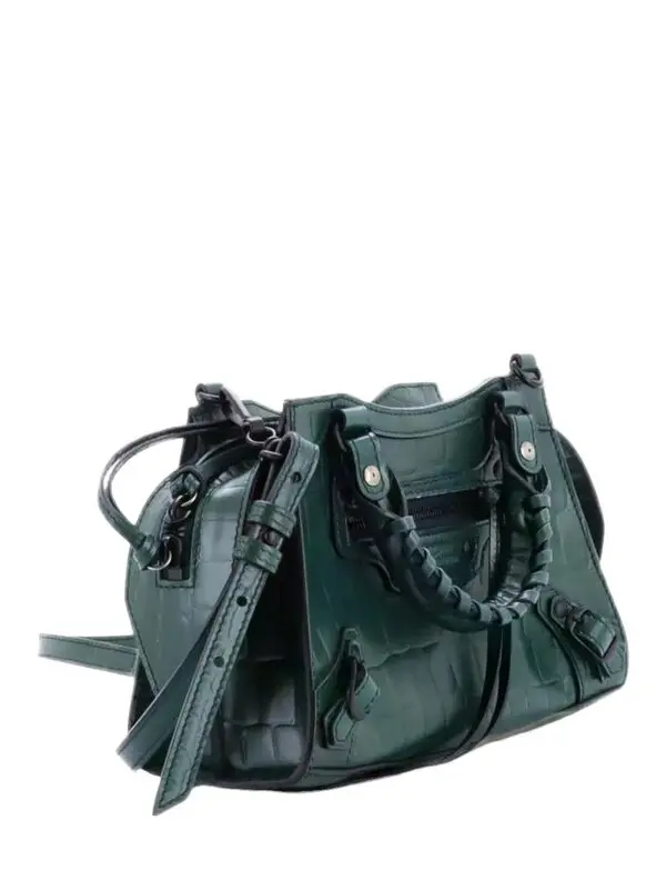 Balenciaga Neo Classic City Bag Crocodile Embossed Leather Mini Crossbody Bag - Green