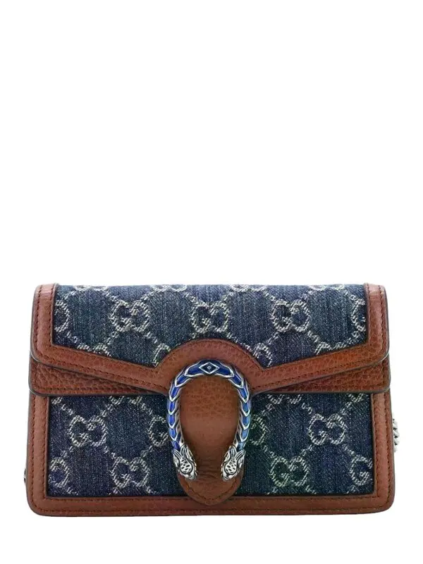 Gucci Dionysus Gg Denim Super Mini Crossbody Bag - Blue