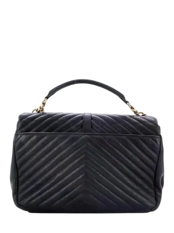 Saint Laurent Matelassé Chevron Leather Shoulder Bag - Black