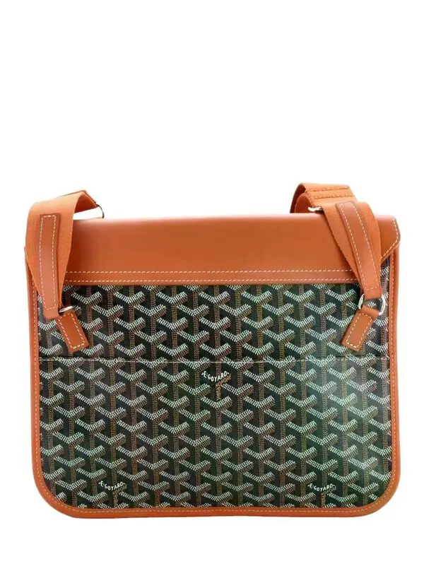Goyard Coursier Messenger Bag In Coated Canvas And Leather - Brown