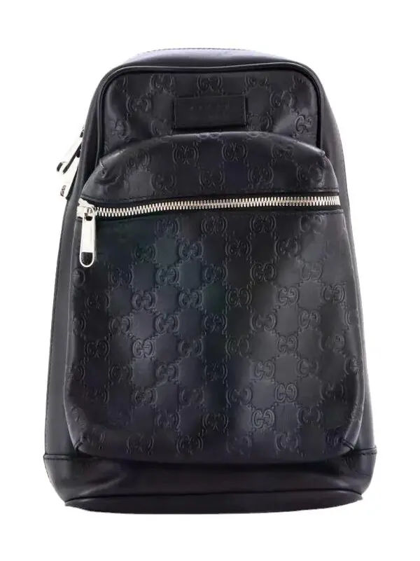 Gucci Signature Slim Crossbody Bag - Black