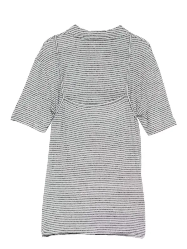PUSHBUTTON Layered Horizontal-stripe Polo - Grey