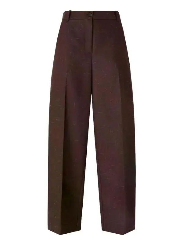 Pinko Pressed-crease Wide-leg Trousers - Brown