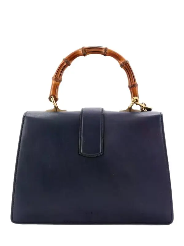 Gucci Dionysus Bamboo Top Handle Bag Colorblock Leather Medium Satchel - Blue