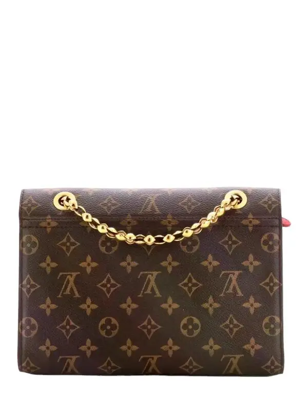 LOUIS VUITTON Victoire Handbag Monogram Canvas And Leather Shoulder Bag - Red