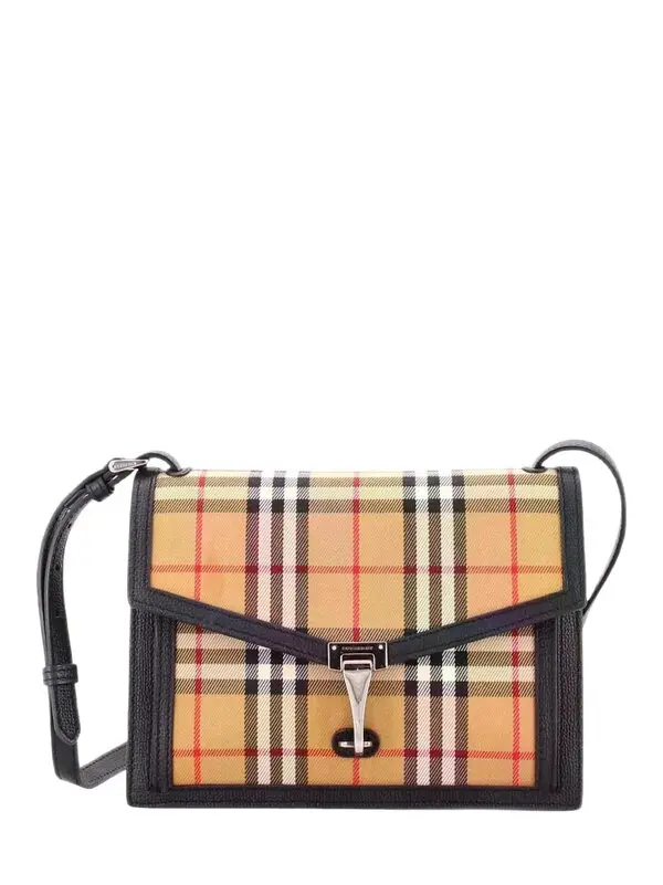 Burberry Macken Vintage Check Canvas Small Crossbody Bag - Black