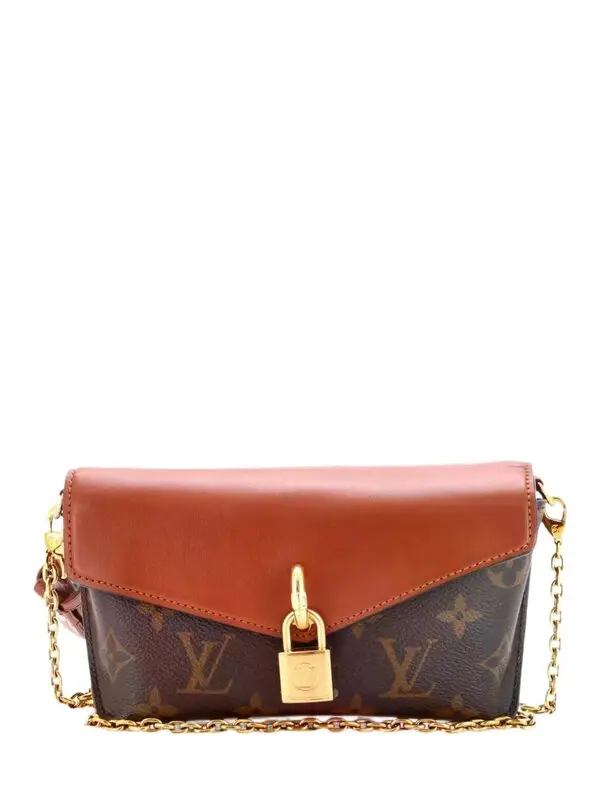 LOUIS VUITTON Monogram Canvas And Leather Padlock On Strap Crossbody Bag - Brown
