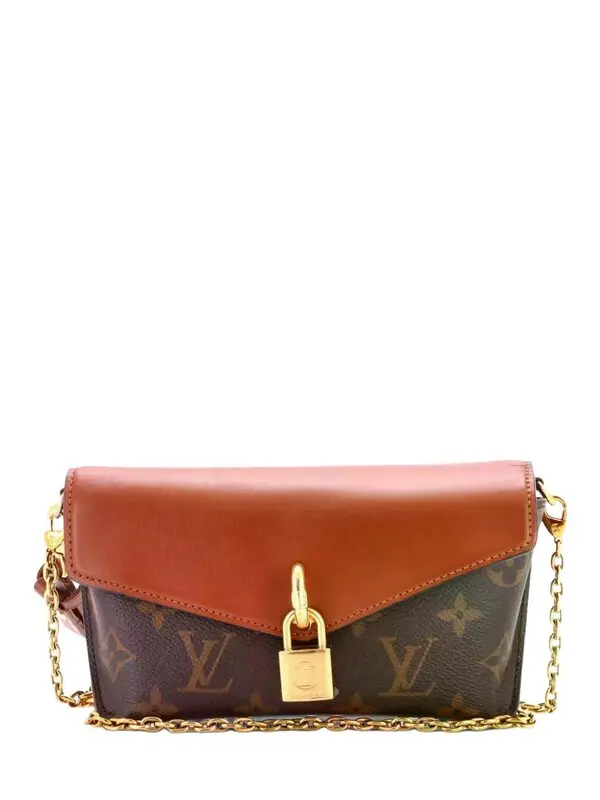 LOUIS VUITTON Monogram Canvas And Leather Padlock On Strap Crossbody Bag - Brown