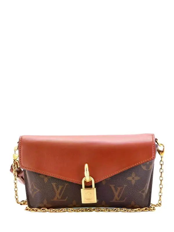 LOUIS VUITTON Padlock On Strap Handbag Monogram Canvas And Leather Crossbody Bag - Brown