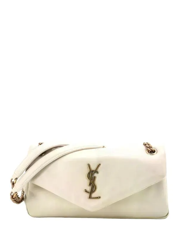 Saint Laurent Calypso Flap Bag Leather Medium Crossbody Bag - Neutrals