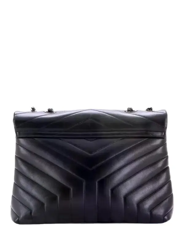 Saint Laurent Loulou Matelasse Chevron Leather Medium Shoulder Bag - Black