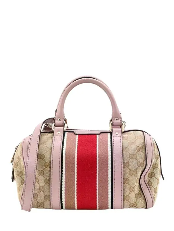 Gucci Monogram Canvas Satchel Bag - Brown