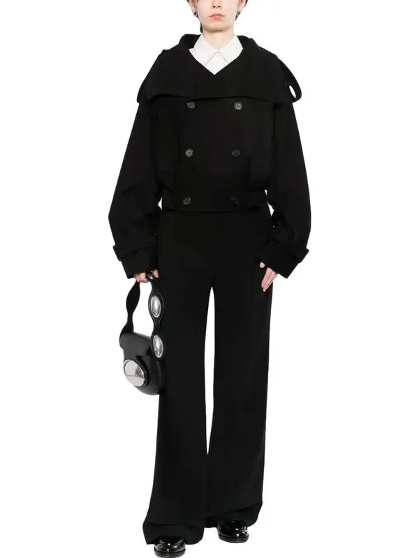 Yohji Yamamoto Double-breasted Cropped Jacket - Black