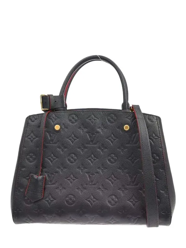 LOUIS VUITTON Monogram Empreinte Montaigne Mm Handbag - Black