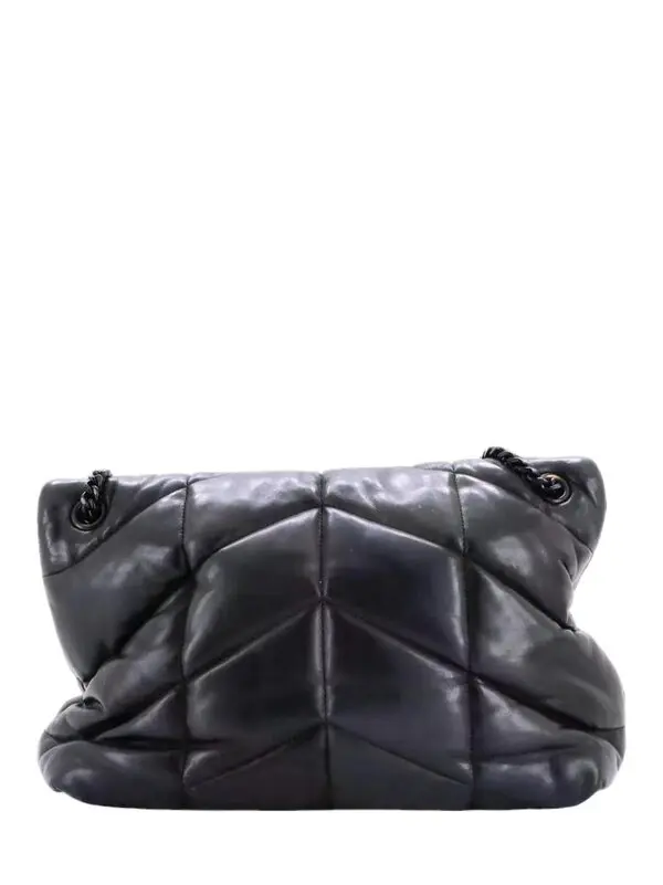 Saint Laurent Loulou Puffer Quilted Leather Medium Shoulder Bag - Black