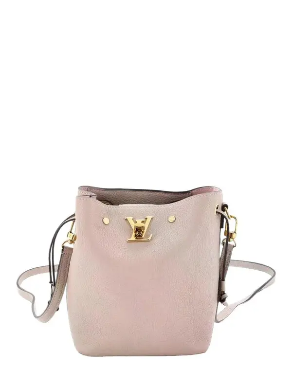 LOUIS VUITTON Lockme Leather Nano Bucket Bag - Neutrals