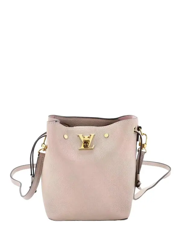 LOUIS VUITTON Lockme Leather Nano Bucket Bag - Neutrals