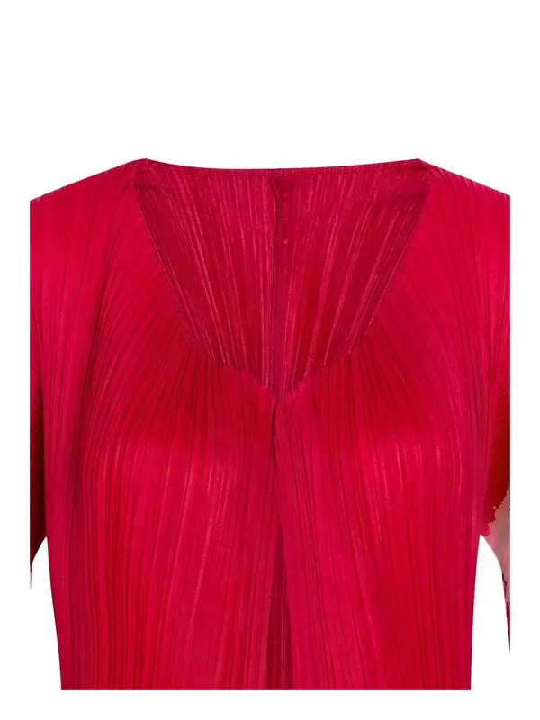 Issey Miyake Pleated Open-front Top - Red
