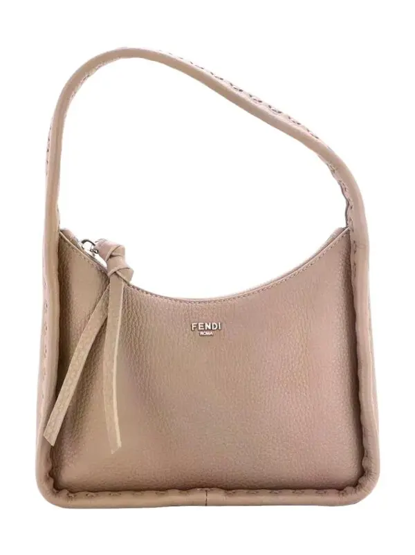 Fendi Fendessence Selleria Leather Mini Hobo Bag - Grey