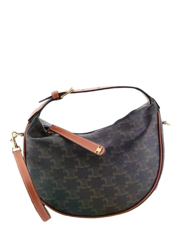 Celine Triomphe Coated Canvas Teen Hobo Bag - Brown