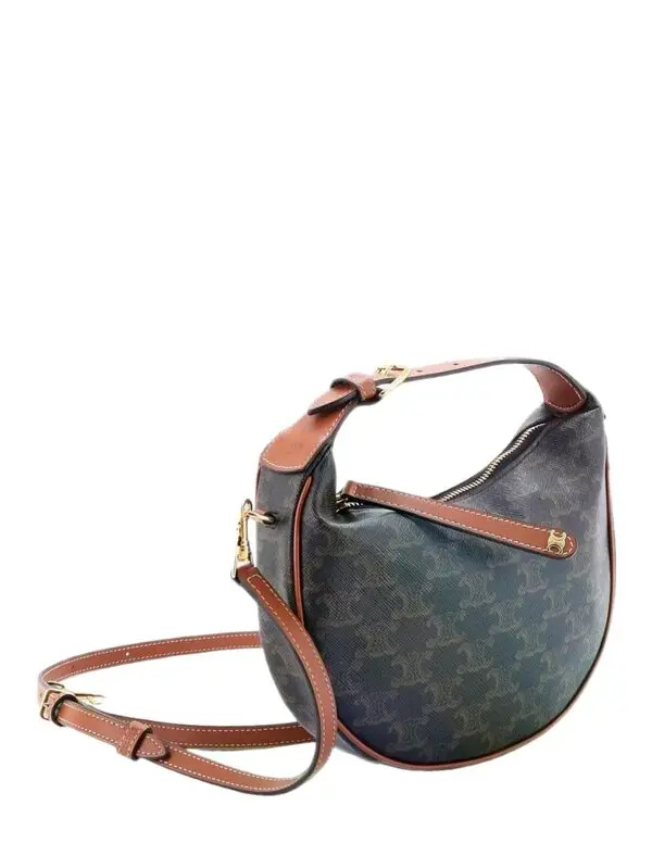 Celine Triomphe Coated Canvas Teen Hobo Bag - Brown