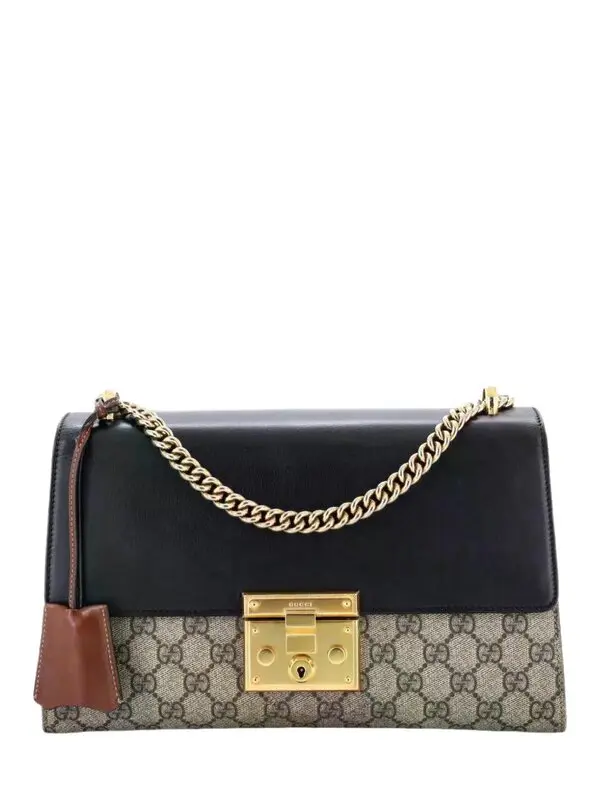 Gucci Padlock Gg Coated Canvas And Leather Medium Shoulder Bag - Brown