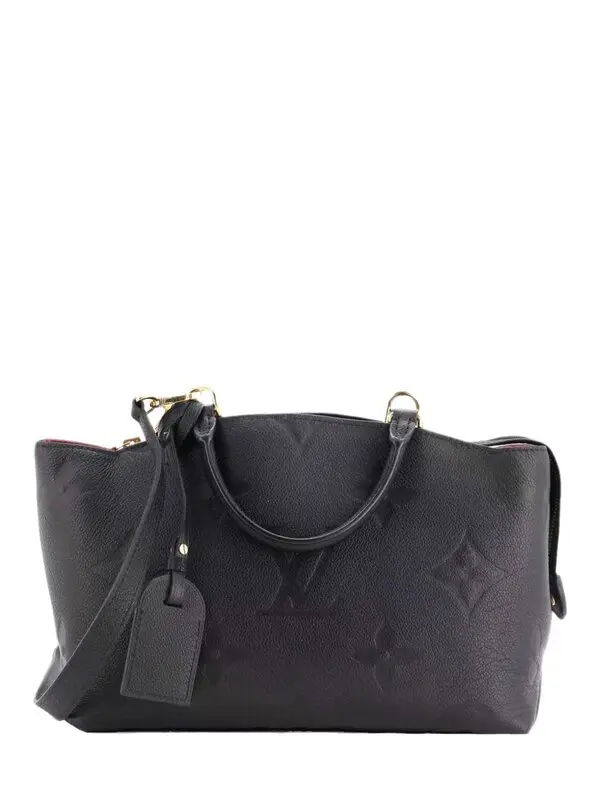 LOUIS VUITTON Petit Palais Handbag Monogram Empreinte Giant Satchel - Black