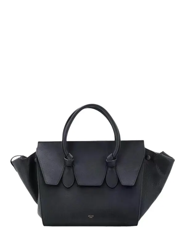 Celine Tie Knot Grainy Leather Mini Tote Bag - Black