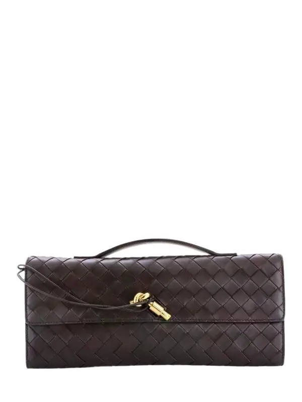 Bottega Veneta Andiamo Top Handle Clutch Bag - Brown