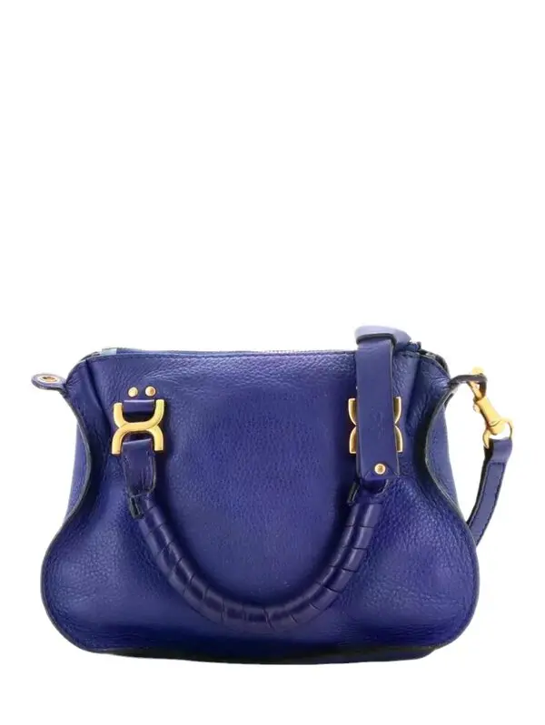 Chloé Marcie Satchel Leather Baby Crossbody Bag - Blue
