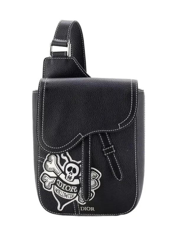 Dior Stussy Saddle Messenger Bag - Black